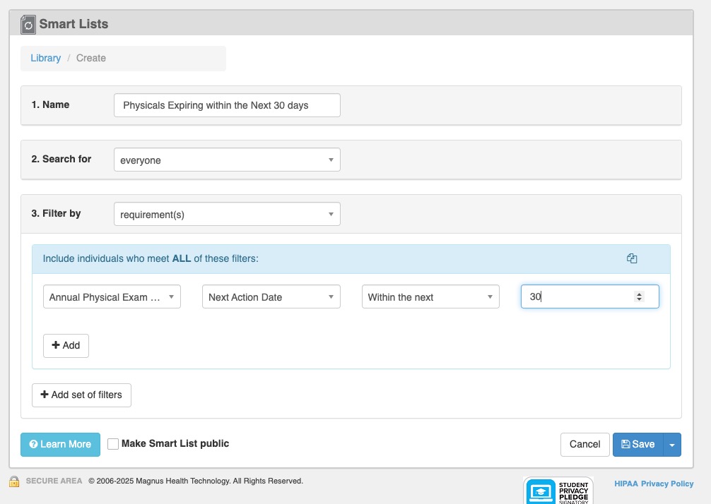 Creating Smart Lists